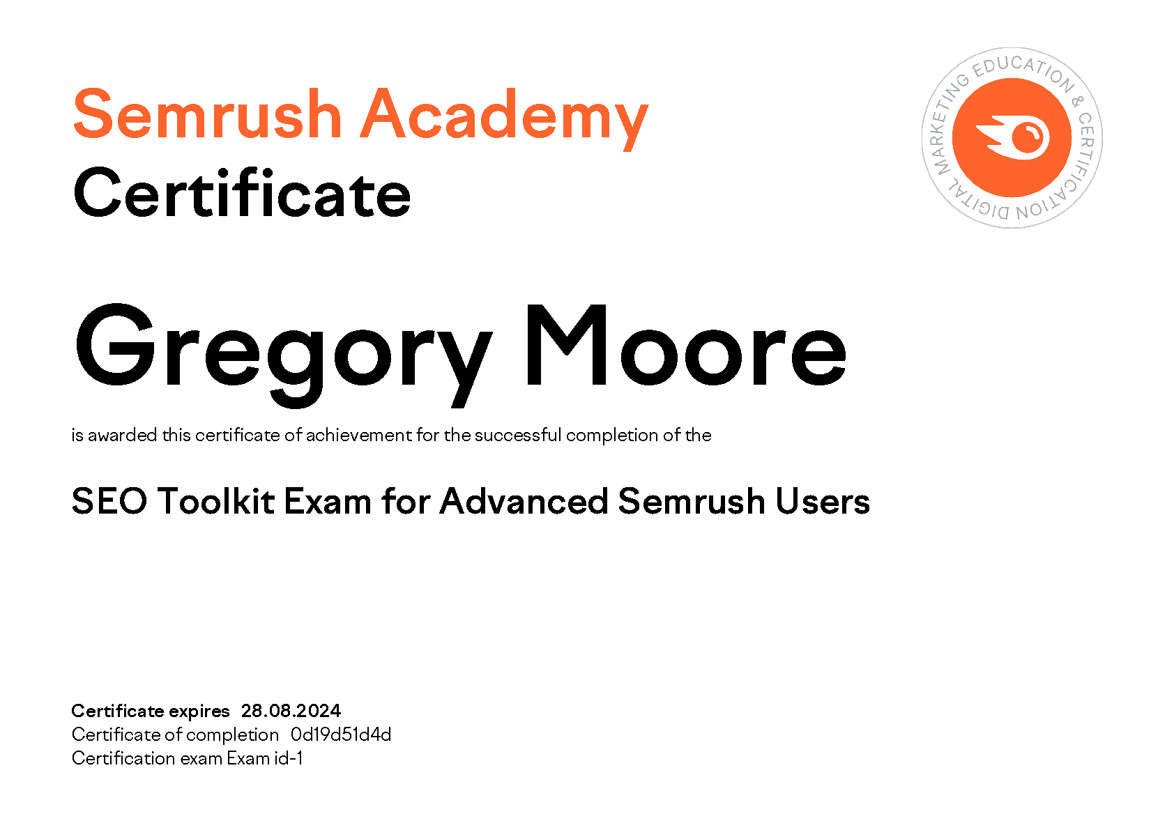 SEO Toolkit Exam for Advanced Semrush Users SEO Toolkit Exam for Advanced Semrush Users