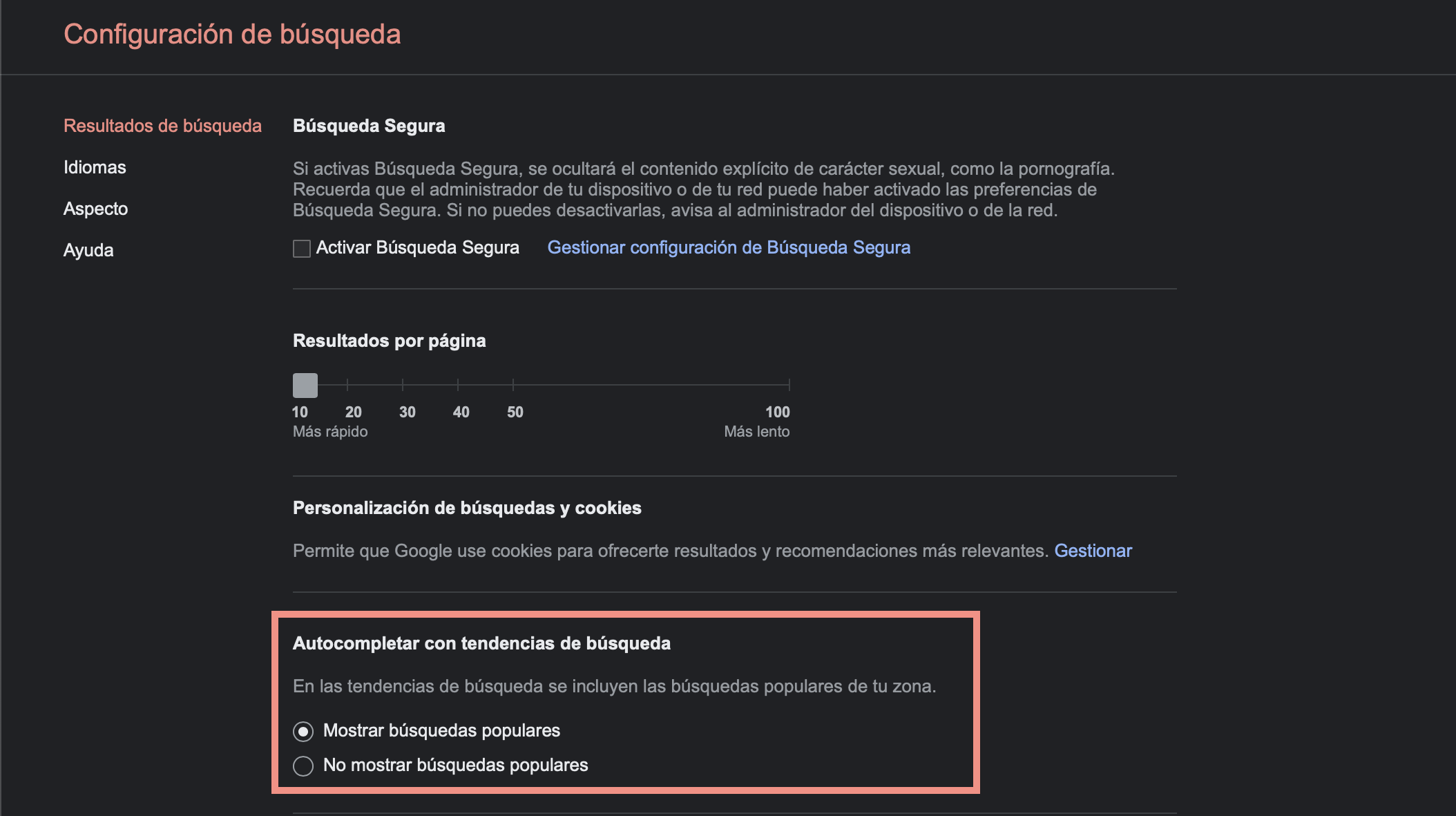Autocompletar en Google: cómo eliminar tendencias de búsqueda