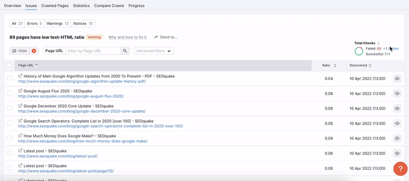 Reviewing Your Site Audit Issues: Semrush Manual